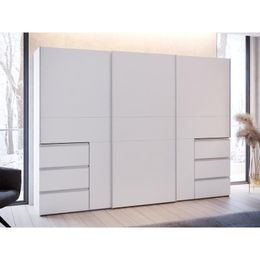 FORTE Schwebet&uuml;renschrank B/H/T ca. 269,7x200,5x61cm, Schwebet&uuml;renschrank, Stauraum, 6 Schubk&auml;sten, erh&auml;ltlich in 2 Dekoren wei&szlig; Dekorfolie, 