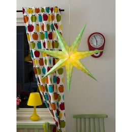 Konstsmide Papierstern Gr&uuml;ner Papierstern, perforiert, mit wei&szlig; bedrucktem Muster, 7 Zacken gr&uuml;n B/H/L: 78cm x 78cm x 78cm