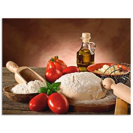 Artland Wandbild &raquo;Teig f&uuml;r Pizza&laquo; Lebensmittel 1 Stk. tlg. als Alubild, Leinwandbild, Poster in verschied. Gr&ouml;&szlig;en beige B/H/T: 40cm x 30cm, Alu-Dibond-Druck 