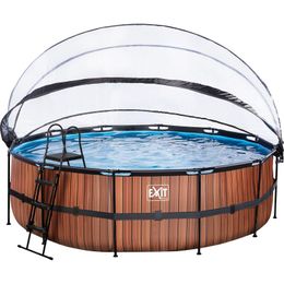 EXIT Framepool &raquo;inkl. multifunktionaler Poolabdeckung&laquo; &Oslash;xH: 488x 122 cm, mit Sandfilteranlage und Sicherheitsleiter braun &Oslash;/B/H/L: 488cm x Breite x 