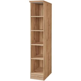 KOCHSTATION Regal &raquo;KS-Wien&laquo; 30 cm breit, mit F&auml;chern braun Holzwerkstoff B/H/T: 30cm x 165cm x 60cm