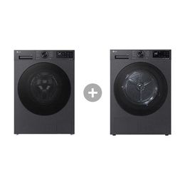 Waschmaschine Matte Black (EEK A40%, 9 kg, 1.400 U./Min.) F4WX709YB + Trockner Schwarz (EEK B, 9 kg) I RT90X7B F4WX709YB.RT90001