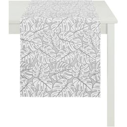 Apelt Tischl&auml;ufer &raquo;3953 OUTDOOR, Jacquard, Sommerdeko, Sommer&laquo; grau Baumwolle, Polyacryl, Polyester B/L: 48cm x 140cm, 1 Stk., rechteckig