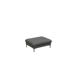 FLEXLUX Pouf &raquo;Salino, Fu&szlig;hocker, Sitzhocker, Polsterhocker,&laquo; Kaltschaum & Stahl-Wellen, F&uuml;sse Schwarz grau 100% Echtleder B/H/T: 97cm x 43cm x 76cm, 