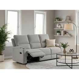 OTTO home 3-Sitzer &raquo;NAPORI Struktur, Multimediasofa, Kinosessel XXL&laquo; Kinosofa mit 2 x Relaxfunktion und Getr&auml;nkehalter grau 100% Polyester B/H/T: 