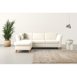 Home Affaire Ecksofa &raquo;Trelleborg L-Form&laquo; Federkern-Polsterung, wahlweise mit Schlaffunktion und Bettkasten beige 100% Polyester B/H/T: 249cm x 86cm x 