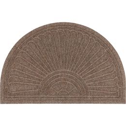 wash+dry by Kleen-Tex Fu&szlig;matte &raquo;DUNE Halfmoon taupe&laquo; rechteckig 8 mm H&ouml;he Schmutzfangmatte, rutschhemmend, In- und Outdoor geeignet, waschbar braun 
