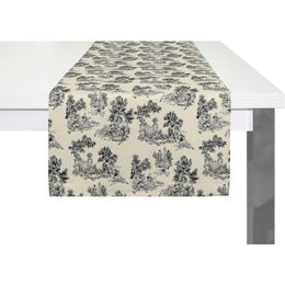Adam Tischl&auml;ufer &raquo;Good Old Days&laquo; GOTS organic,zertifiziert durch CERES 0242Made in Germany beige Bio-Baumwolle B/L: 150cm x 50cm, 1 Stk., rechteckig
