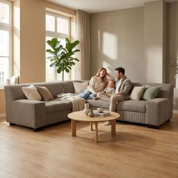 OTTO home Ecksofa &raquo;Faxxe 249 x 214 cm, auch mit Schlaffunktion&laquo; aus haustierfreundlichem Pet Friendly Cord, L-Form beige 90% Polyester, 10% Nylon B/H/