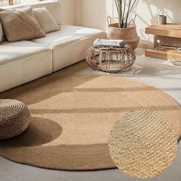 Hanse Home Teppich &raquo;Rangpur Juteteppich, in rund und oval&laquo; oval 10 mm H&ouml;he handgewebt, 100% Jute, Natur, Wohnzimmer, Flur, Boho, Skandi gold Jute B : 
