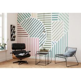 Komar Fototapete &raquo; Vlies Fototapete - Jeux de Lignes Bonbon - Gr&ouml;&szlig;e 300 x 250 cm&laquo; bedruckt glatt lila Vlies B/L: x 2,5m, Rollen: 6