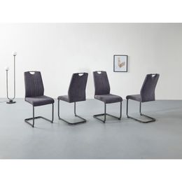 Hela Freischwinger &raquo;CHRISTINA&laquo; (Set) 1 Stk.1, 2 oder 4 St&uuml;ck, Schwingstuhl grau 100% Polyester B/H/T: 44cm x 98cm x 61cm, 1 Stk., Webstoff