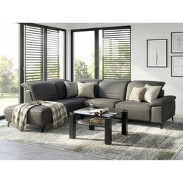 Musterring Ecksofa &raquo;MR370&laquo; Edles Leder in 3 Farben, Sitzkomfort nach Wahl, Ma&szlig;e 288 x 241 cm grau 100% Leder B/H/T: 288cm x 83cm x 241cm, Leder, Recamiere links,