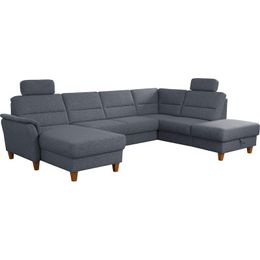Home Affaire Wohnlandschaft &raquo;Palmera U-Form, B: 308 cm&laquo; optional Schlaffunktion & Bettkasten, Federkern grau 100% Polyester;Struktur (100% Polyester);
