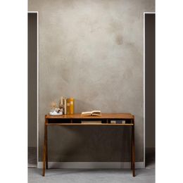 Woood Schreibtisch &raquo;Compartment aus Akazienholz mit drei offenen F&auml;chern 120x50x78 cm&laquo; Tragkraft Blatt 25 kg, einfach zu montieren, sichtbare Maserung