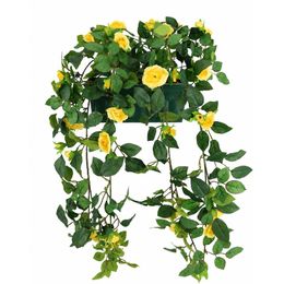I.GE.A. Kunstblume &raquo;K&uuml;nstlicher Wildrosen-Busch im Kasten 57cm Deko Rosen Kunstrosen&laquo; Rosenbusch Wildrosen Kunstpflanze Blumen Hochzeitsdeko 