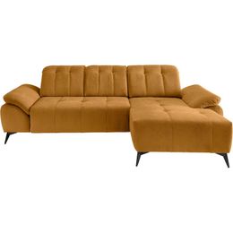 Home Affaire Ecksofa &raquo;Lazio modern und bequem, schmale Armlehnen, tolle Detailverarbeitung&laquo; braun 100% Polyester B/H/T: 280cm, Microfaser, Recamiere 