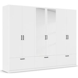 Rauch Dreht&uuml;renschrank &raquo;Kleiderschrank Schrank Garderobe W&auml;scheschrank BARI mit Spiegel&laquo; mit Schubk&auml;sten und modernem Griff in Graumetallic MADE IN 
