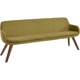 Musterring Essbank &raquo;Tavia&laquo; Stativgestell Wildnussbaum massiv ge&ouml;lt, Breite 180, 200 oder 220 cm gr&uuml;n 100% PES B/H/T: 200cm x 87cm x 66cm, Flachgewebe