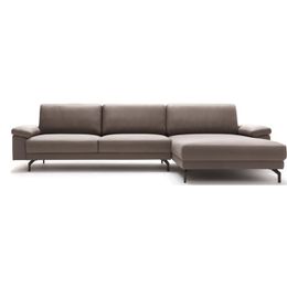 Creation BY ROLF BENZ Ecksofa &raquo;CR.450 elegantes Designsofa mit hohem Sitzkomfort&laquo; grau B/H/T: 274cm x 95cm x 178cm, Leder OSKAR, Recamiere rechts