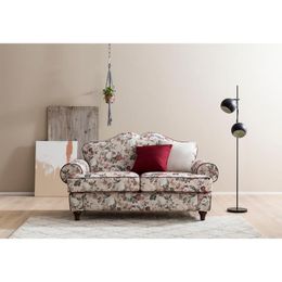 Home Affaire 2-Sitzer &raquo;LUCIENNE&laquo; mit 2 Zierkissen, mit gedrechselten F&uuml;&szlig;en aus Holz bunt 100% PES B/H/T: 170cm x 96cm x 90cm, Flachgewebe