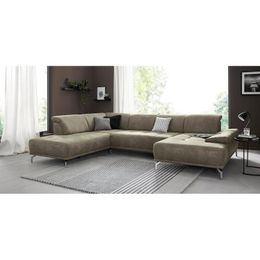 OTTO home Wohnlandschaft &raquo;Caluna&laquo; Inkl.Sitztiefenverstellung, wahlweise mit Kopf- und Armteilverstellung grau Flachgewebe Mura: (100% Polyester);Luxus