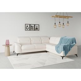 Sit & More sit&more Ecksofa &raquo;Sinatra L-Form&laquo; optinal mit Kopfteilverstellung und Armteilfunktion, Metallf&uuml;&szlig;e beige 100% Polyester B/H/T: 251cm x 85cm x 231cm, 