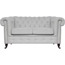 Home Affaire Chesterfield-Sofa &raquo;Aarburg&laquo; aufw&auml;ndige Knopfheftung und Ziern&auml;gel im Chesterfield-Design grau 100% Polyester B/H/T: 148cm x 77cm x 87cm, 