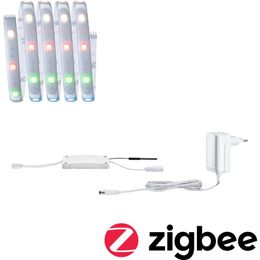 Paulmann LED-Streifen &raquo;MaxLED 250 Basisset Smart Home Zigbee IP44 9W 300l 300lm&laquo; 1 Stk.-flammig 1,5m, RGBW, beschichtet silber Dioden 45 Stk. Flammen 1 Stk., 
