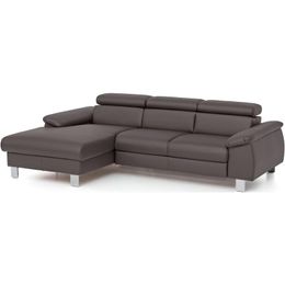 COTTA Ecksofa &raquo;Komaris L-Form, B: 244 cm&laquo; mit Kopfteilverstellung, optional Schlaffunktion, Bettkasten & Licht Microfaser PRIMABELLE (100% Polyester);