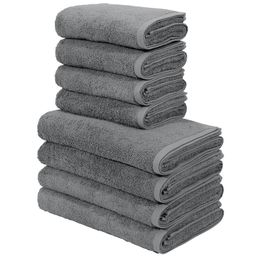 OTTO home Handtuch Set &raquo;Merida, 4 Duscht&uuml;cher 70x140cm, 4 Handt&uuml;cher 50x100cm&laquo; 8 Frottier kuschelig weich, einfarbig, 100% Baumwolle grau Frottier, 