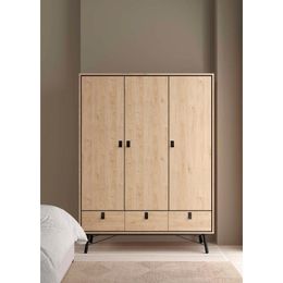 Home Affaire Kleiderschrank &raquo;RY&laquo; mit 3 T&uuml;ren und 3 Schubladen, Breite/H&ouml;he 150/200 cm braun jackson hickory, B/H/T: 150,2cm x 200,4cm x 60,1cm, 