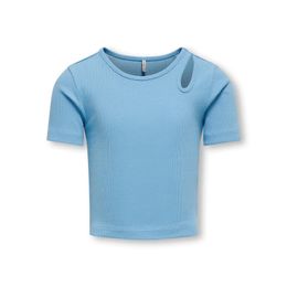 Kids Only M&auml;dchen KIDS Only Kurzarmshirt &raquo;KOGNESSA S/S CUT OUT TOP BOX JRS NOOS&laquo; mit tollem cut-out an der linken Schulter blau 110/116