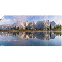 Artland Wandbild &raquo;Wilder Kaiser in Tirol&laquo; Bilder von Europa 1 Stk. tlg. als Alubild, Leinwandbild, Poster in verschied. Gr&ouml;&szlig;en blau B/H/T: 40cm x 20cm, Poster