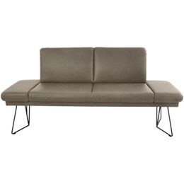 K+w Komfort & Wohnen K+W Komfort & Wohnen Essbank &raquo;Pego Polsterbank&laquo; Seitenteilverstellung, wahlweise in 206 oder 226cm, Echtleder Bezug gr&uuml;n B/H/T: 206cm x 88cm x 66cm, 