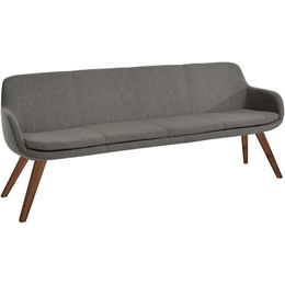 Musterring Essbank &raquo;Tavia&laquo; Stativgestell Wildnussbaum massiv ge&ouml;lt, Breite 180, 200 oder 220 cm grau 100% PES B/H/T: 220cm x 87cm x 66cm, Flachgewebe