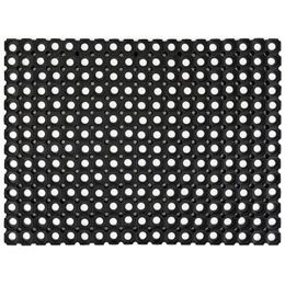 ANDIAMO Fu&szlig;matte &raquo;Gummi Ringmatte&laquo; rechteckig 15 mm H&ouml;he Schmutzfangmatte, In- und Outdoor geeignet, besonders robust schwarz Gummi B : 80cm 1 Stk., 15mm, L: 