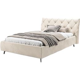 Home Affaire Polsterbett &raquo;Elloree, in 4 Breiten bis 200cm, auch in Leder&laquo; Kopfteilh&ouml;he 105 cm, belastbar bis 280 kg, auch in &Uuml;berl&auml;nge 220cm beige 94%