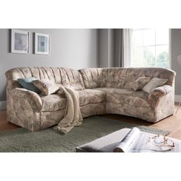 DOMO collection Ecksofa &raquo;Bahia L-Form, B/T: 256/200 cm, belastbar bis 140kg/Sitz, mit Federkern&laquo; Microfaser MELROSE , mocca braun Luxus-Microfaser (