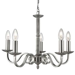 Searchlight Kronleuchter &raquo;Richmond 5Lt Pendant&laquo; E14 1 Stk. silber 5, &Oslash; 52cm H: 38cm, 1 Stk.