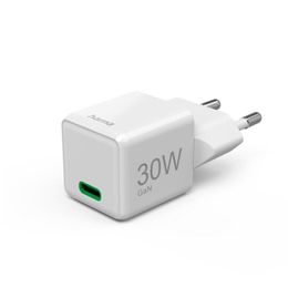 Hama Schnelllade-Ger&auml;t &raquo;Schnellladeger&auml;t (USB-C, PD/QC, extraklein 3,1 x 2,85 x 2,85 cm, 30 W)&laquo; 1 Stk. tlg. GaN-Ladeger&auml;t f&uuml;r Handys, Tablets, AirPods und 