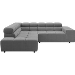 Home Affaire Ecksofa &raquo;Ancona, Ecksofa, incl. Kopfteilverstellung, Breite 249 cm, L-Form&laquo; wahlweise elektrische Sitztiefenverstellung grau 100% 
