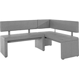 OTTO home Eckbank &raquo;Charissa&laquo; in 3 Gr&ouml;&szlig;en, verschiedene Qualit&auml;ten grau Holzwerkstoff, Massivholz B/H/T: 170cm x 90cm x 140cm, Strukturstoff, langer 