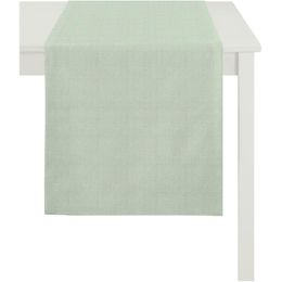 Apelt Tischl&auml;ufer &raquo;Arizona, Uni-Basic&laquo; Leinenoptik gr&uuml;n Leinen, Polyester B/L: 44cm x 140cm, 1 Stk., rechteckig