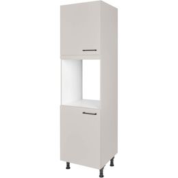 Nobilia Backofenumbauschrank &raquo;"MIAMI", Ausrichtung w&auml;hlbar, mit zwei zus&auml;tzlichen T&uuml;ren,&laquo; vormontiert, Breite/H&ouml;he: 60/167,8 cm Seidengrau, B/H/T: 