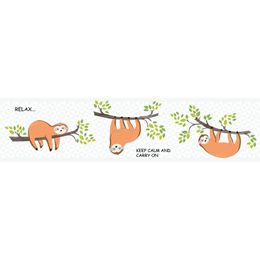 A.S. Cr&eacute;ation Bord&uuml;re &raquo;Chill & Relax&laquo; Motiv abstrakt naturalistisch glatt Tapete Kinder Borte Wohnzimmer Schlafzimmer K&uuml;che Design Kinderzimmer orange Papier B/L: 