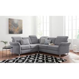Sit & More sit&more Ecksofa &raquo;Darwin L-Form&laquo; inklusive Federkern, wahlweise mit Kopfteilverstellung, Schlaffunktion grau B/H/T: 249cm x 229cm, Luxus-Microfaser 
