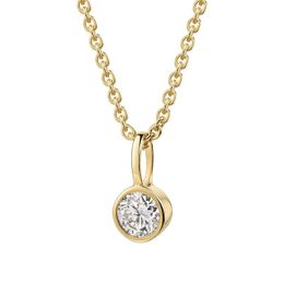 Firetti Damen Kette mit Anh&auml;nger &raquo;Schmuck Geschenk Silber 925 Halskette Anh&auml;nger Solit&auml;r Lab Grown&laquo; mit Brillant 0,2, Diamanten Silber 925 (