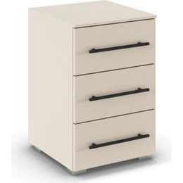OTTO home Nachtkommode &raquo;Nachttisch Nachtkonsole Nachtschrank RONDO&laquo; Breite 40 / H&ouml;he 61 cm, mit 3 ger&auml;umigen Schubladen Metallgriff in Schwarz MADE IN