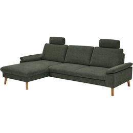 Die PlanBar Ecksofa &raquo;PP-LA24075 L-Form, Breite 286 cm&laquo; opt. mit Kopfst&uuml;tzen, Schlaffunktion, mot. Ottomane, Sitztiefenverst. 100% recyceltes Polyester